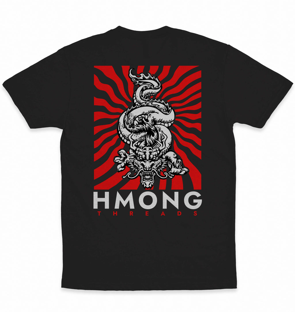 Embodying the Resilient Hmong Spirit Dragon T-Shirt - Black
